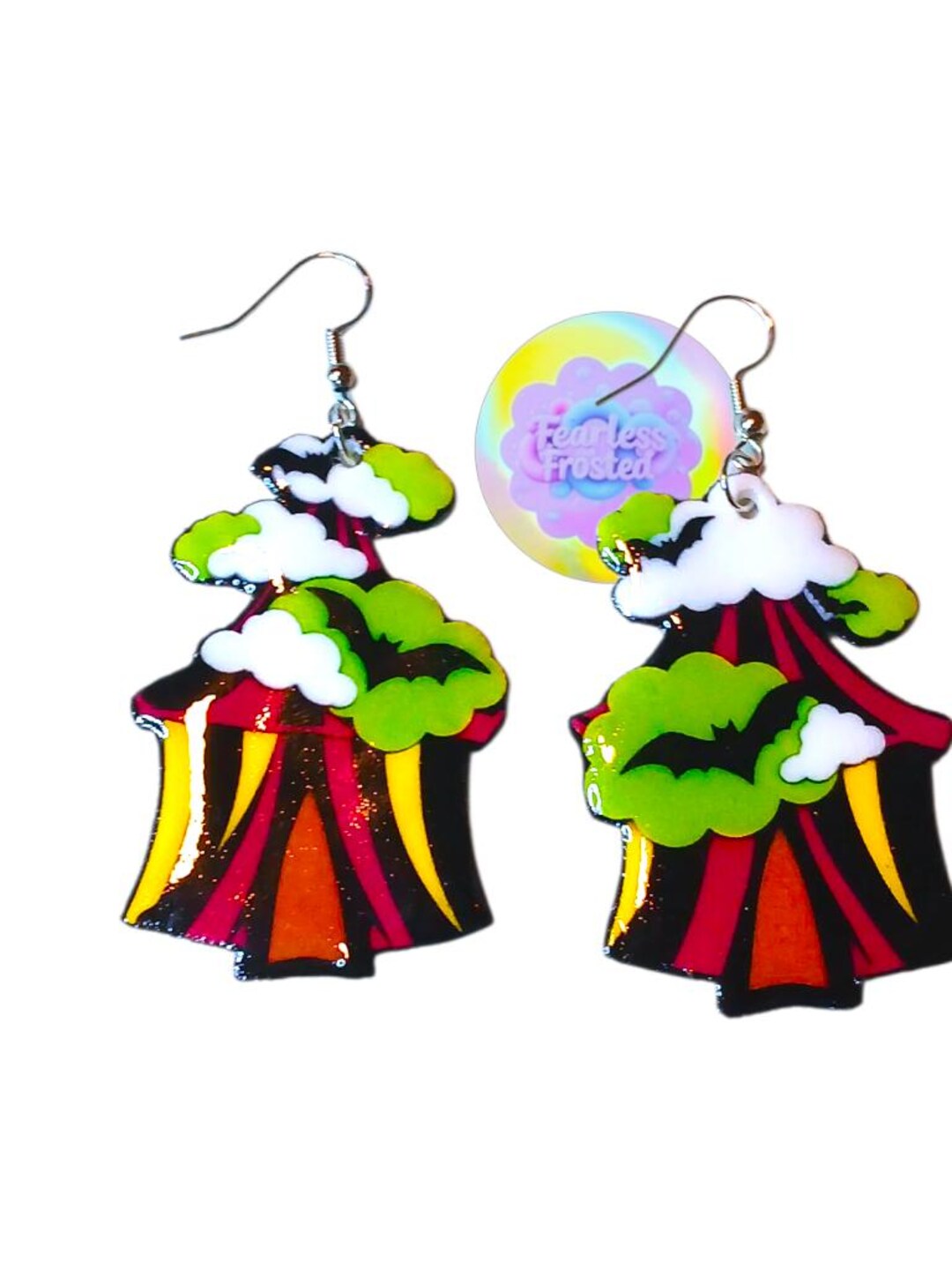 Creepy Circus Tent Earrings – Spooky Carnival Jewelry, Gothic Halloween ...