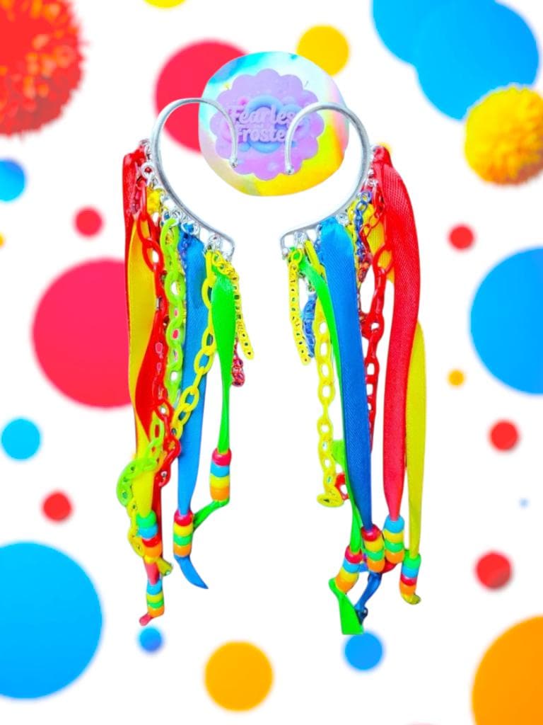 Handmade Clown Ear Cuffs: Colorful Clowncore Rave Accessories - Etsy