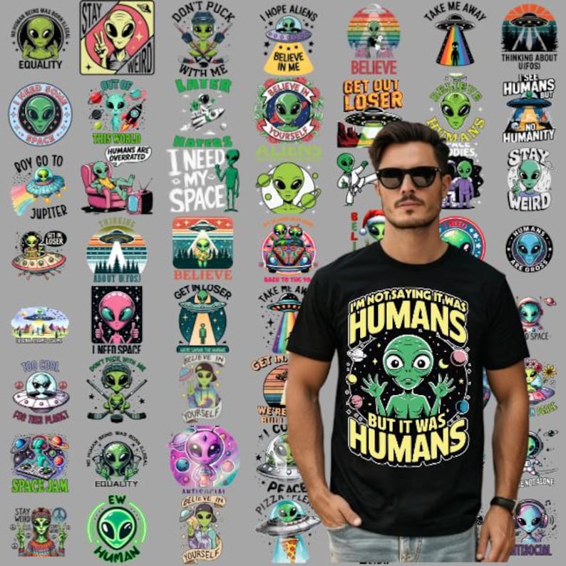 100+ Sarcastic Alien Bundle, Funny Designs, Alien Spaceship, Funny Graphics, Alien Space ...