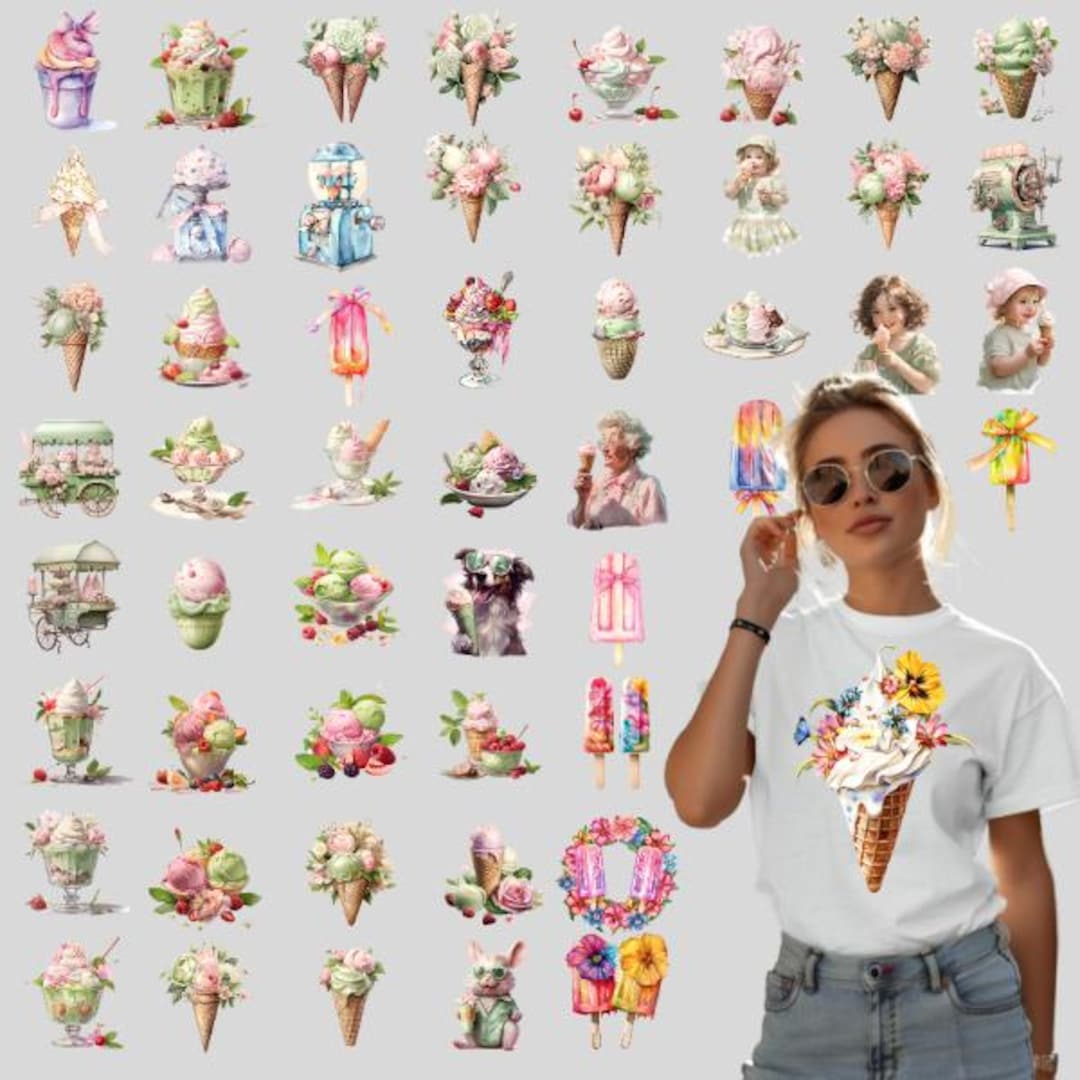 Spring Ice Cream Graphics, Ice Cream Png, Spring Clipart, Ice Cream ...