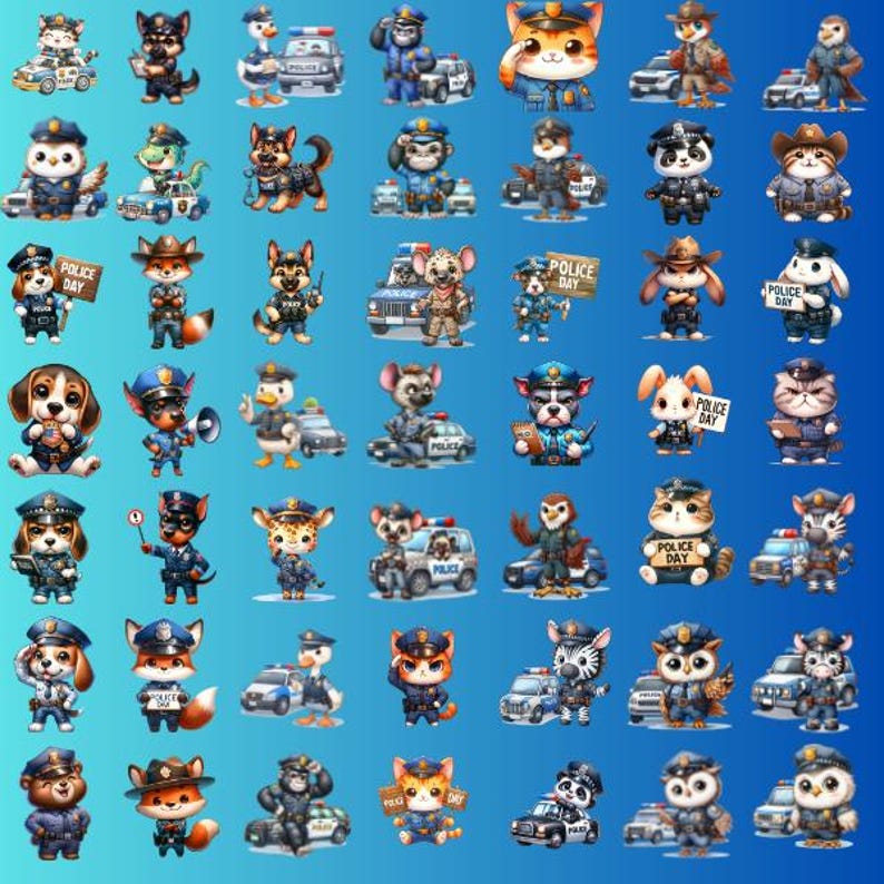 Police Animals PNG Clipart Bundle: 200+ Cop Graphics (commercial Use ...
