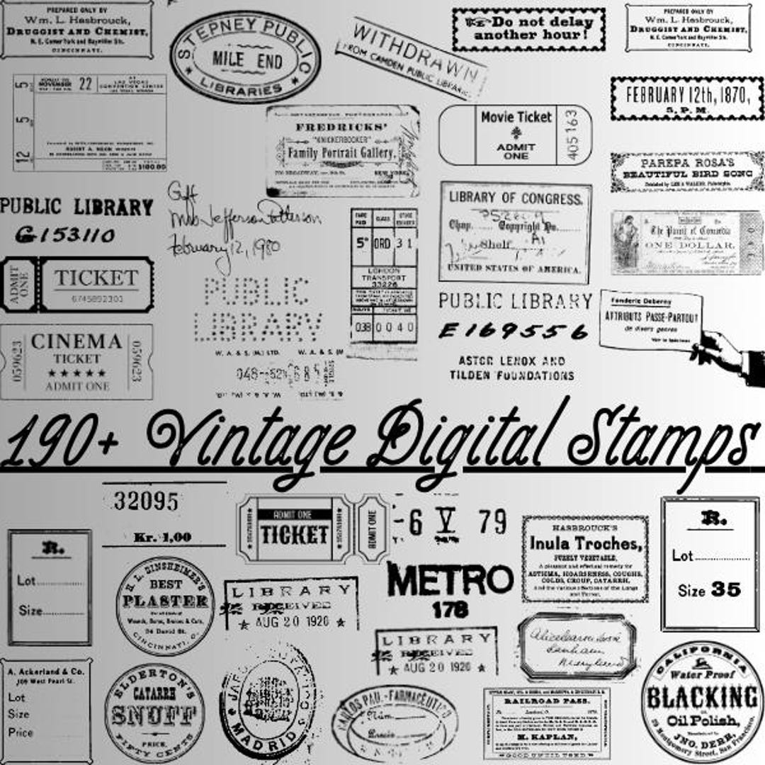 190+ Postmark Stamps PNG Bundle | Digital | Overlay | Distressed | Junk ...