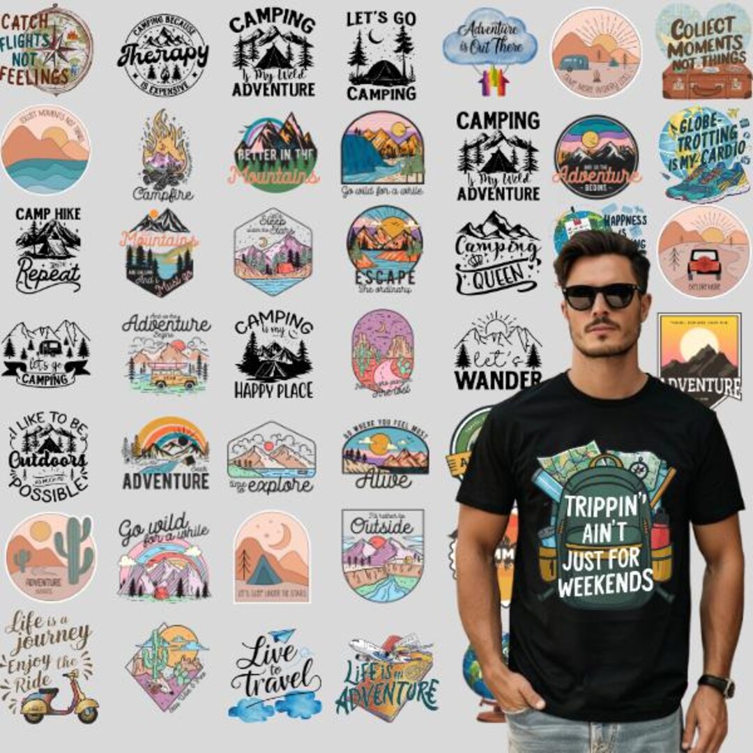Adventure PNG Bundle: Outdoor Camping Graphics (digital Download) - Etsy