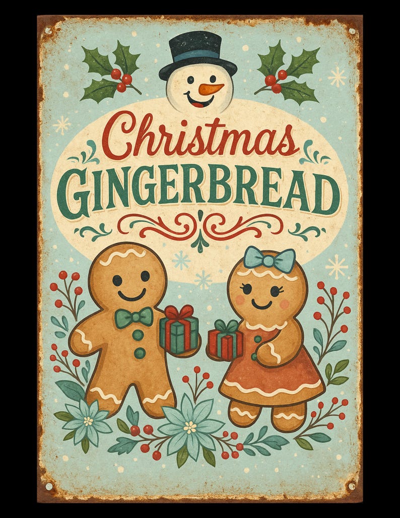 Vintage Christmas Signs Fussy Cuts, Stickers - Printable Festive ...