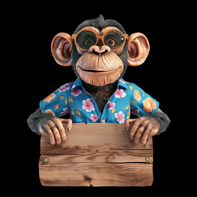 Cute and Funny Monkey Clipart Bundle 80 PNG Designs | Transparent ...