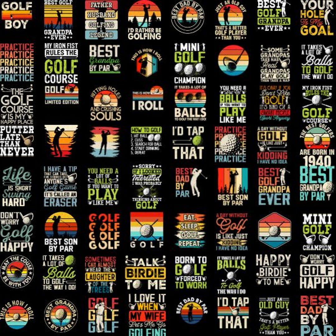 Golf Printable Bundle: Retro Golf Player Graphics (digital Download) - Etsy