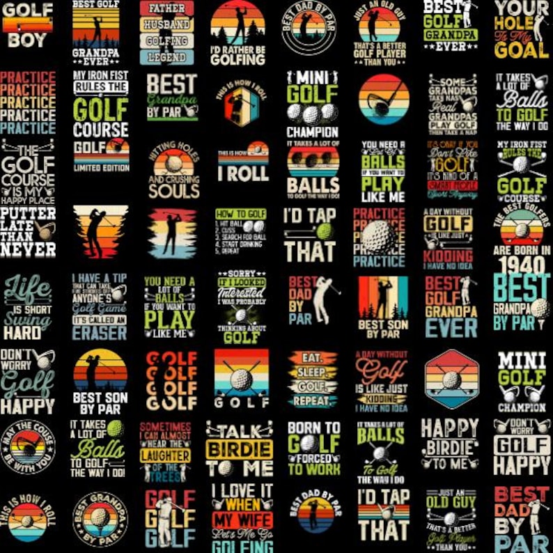 Golf Printable Bundle: Retro Golf Player Graphics (digital Download) - Etsy
