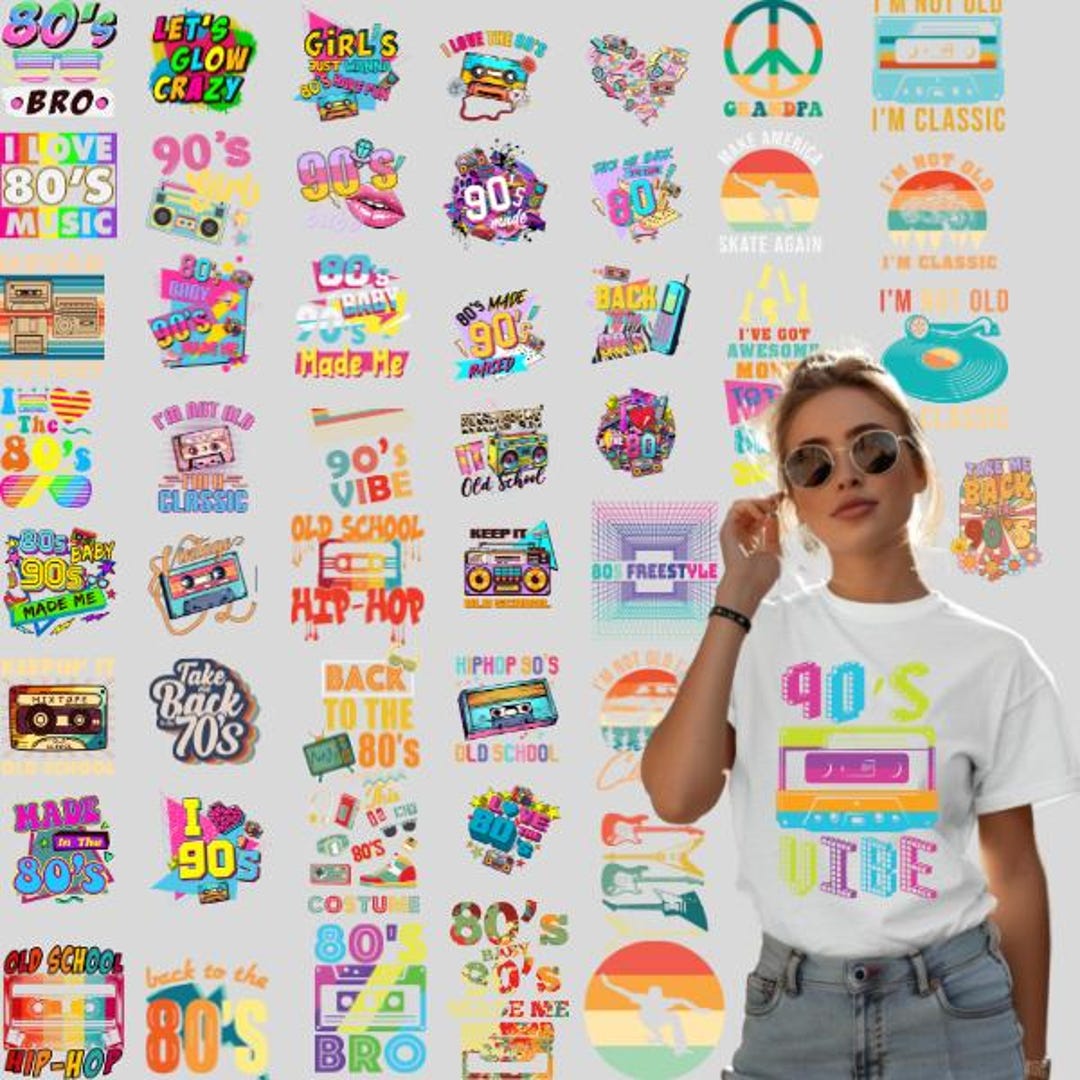 80s 90s Throwback Graphics Bundle: PNG Files (digital Download) - Etsy