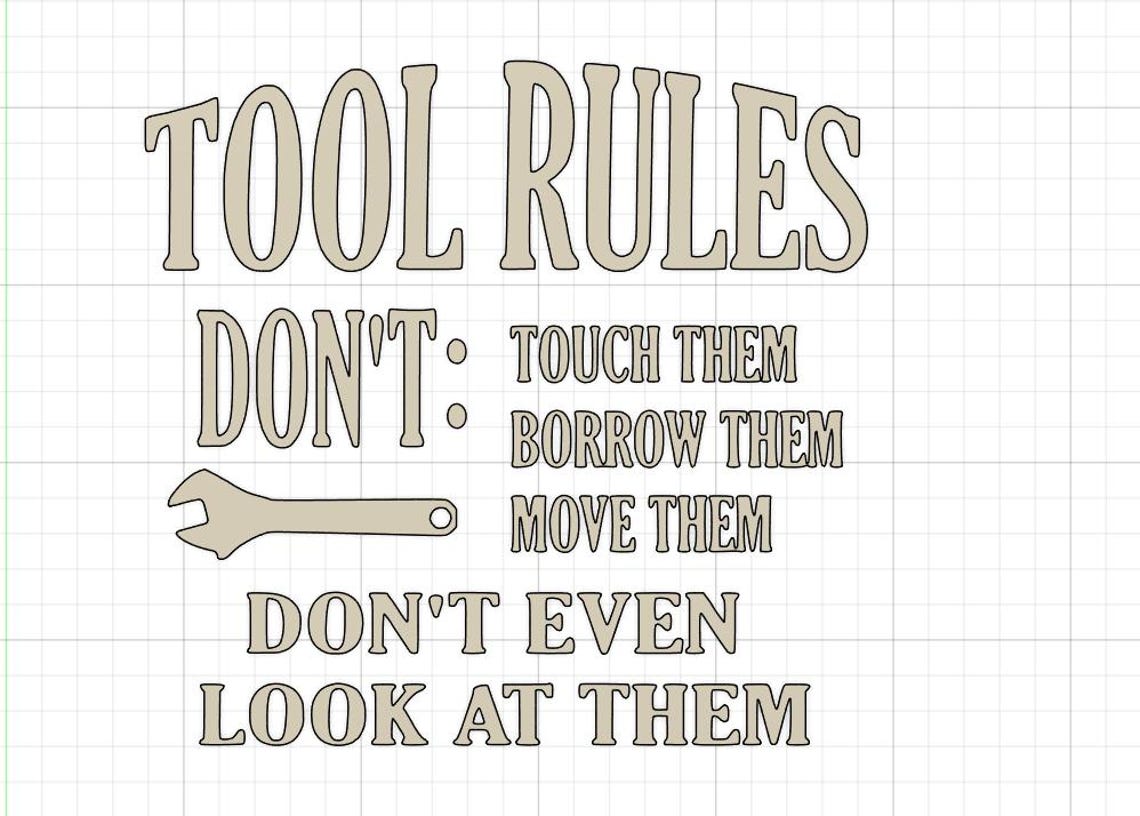 Tool Rules SVG | Funny Garage Sign | Workshop Wall Art | Mechanic ...