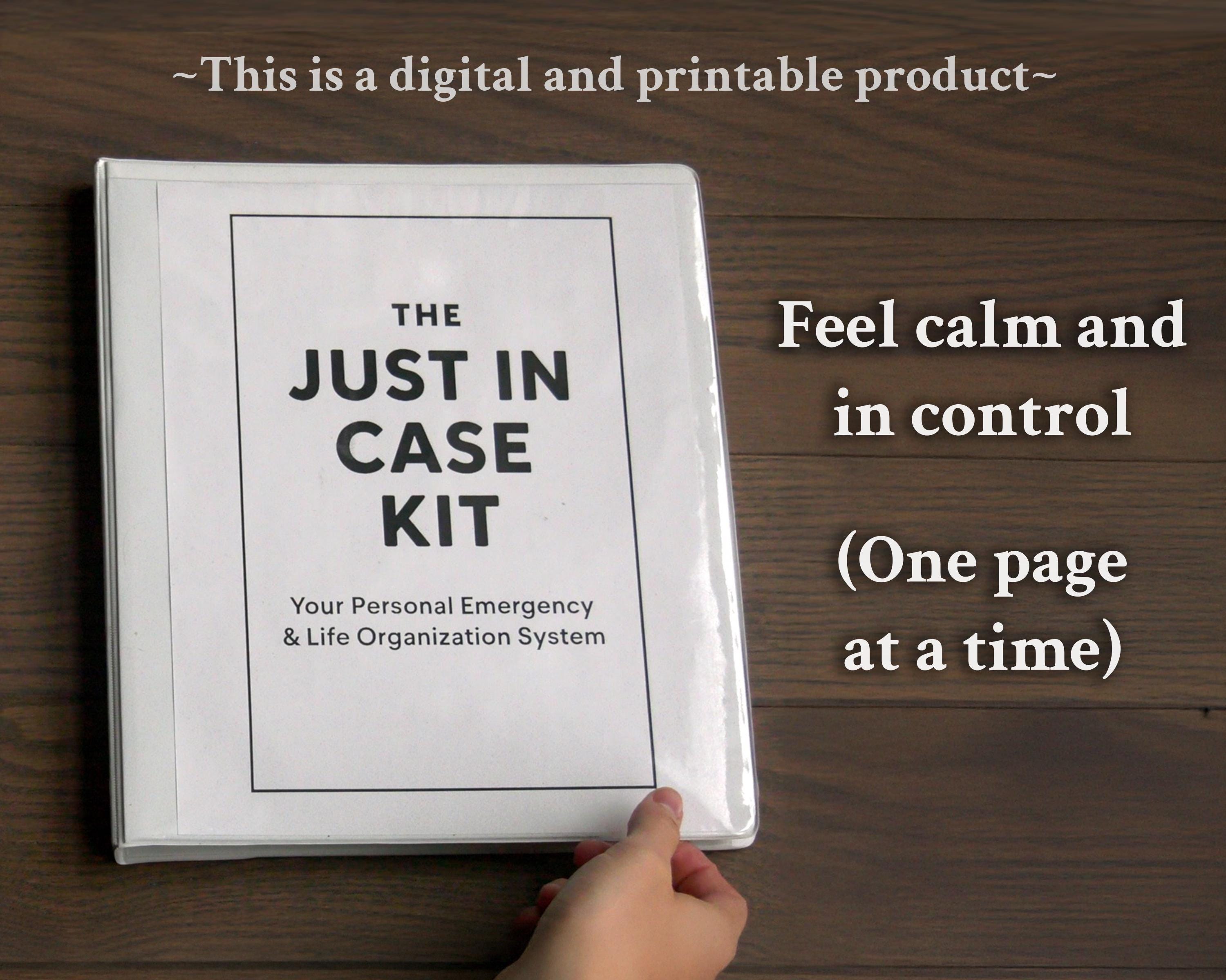 Emergency Binder | Just in Case Kit | Printable Personal Information ...