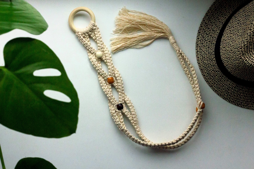 Macrame Hat Holder: Boho Wall Decor, Handmade Cotton Rack - Etsy