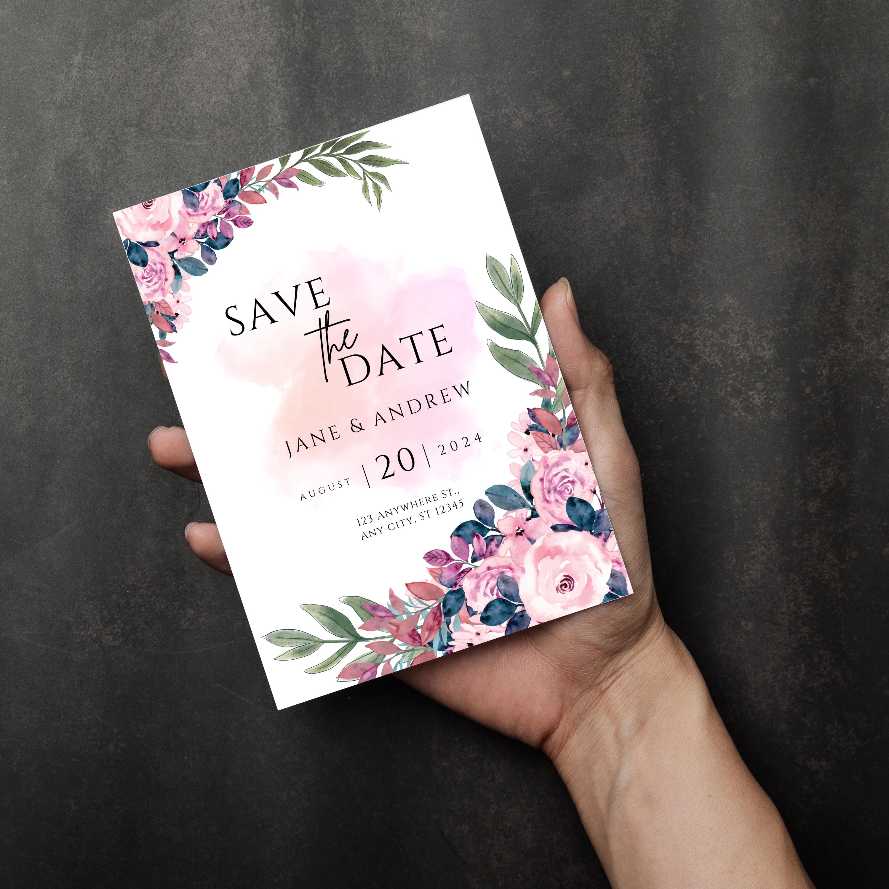 Save the Date Card Editable Template / Printable Wedding Save the Date ...