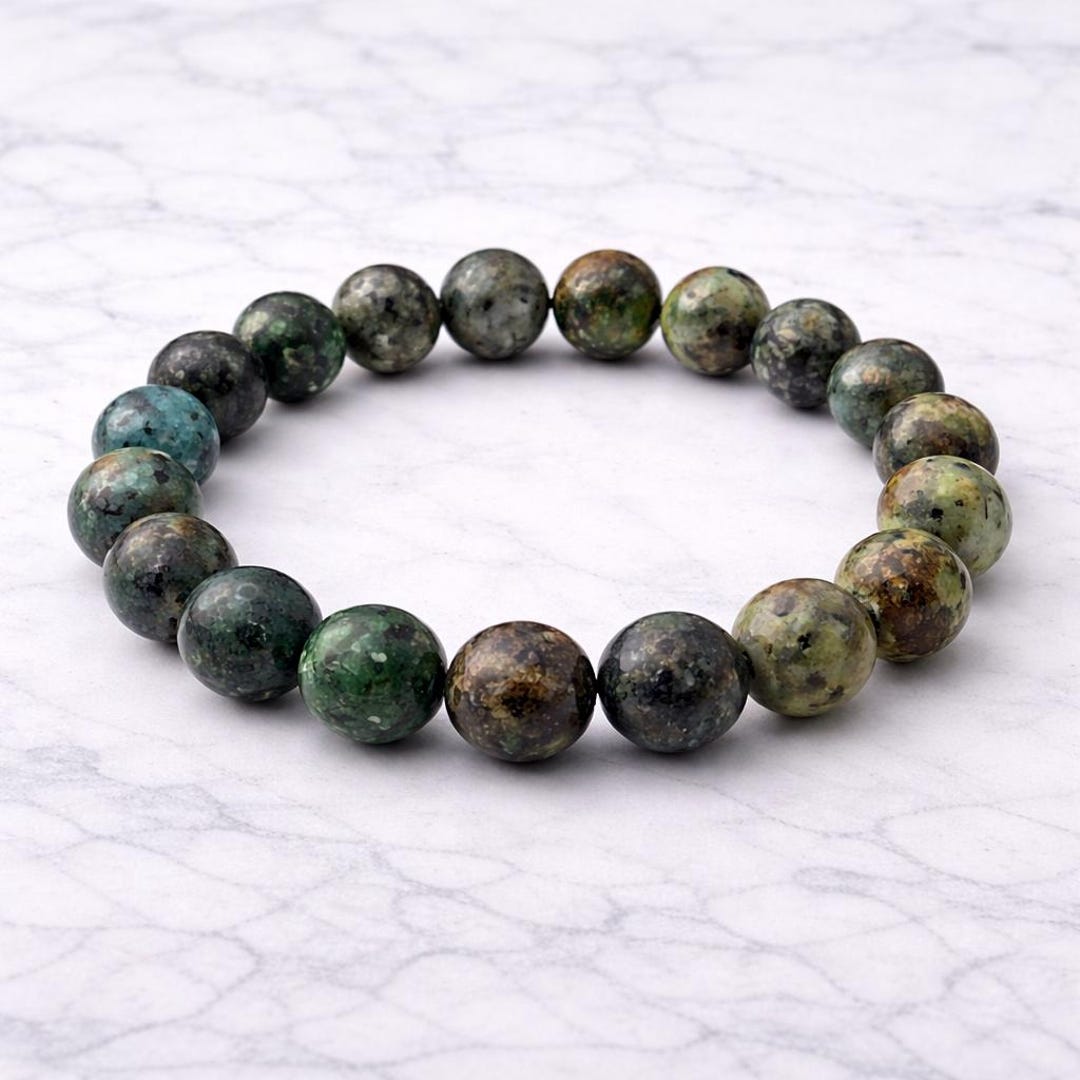 African Turquoise Jasper Bracelet | 10mm Growth Transformation Stone ...