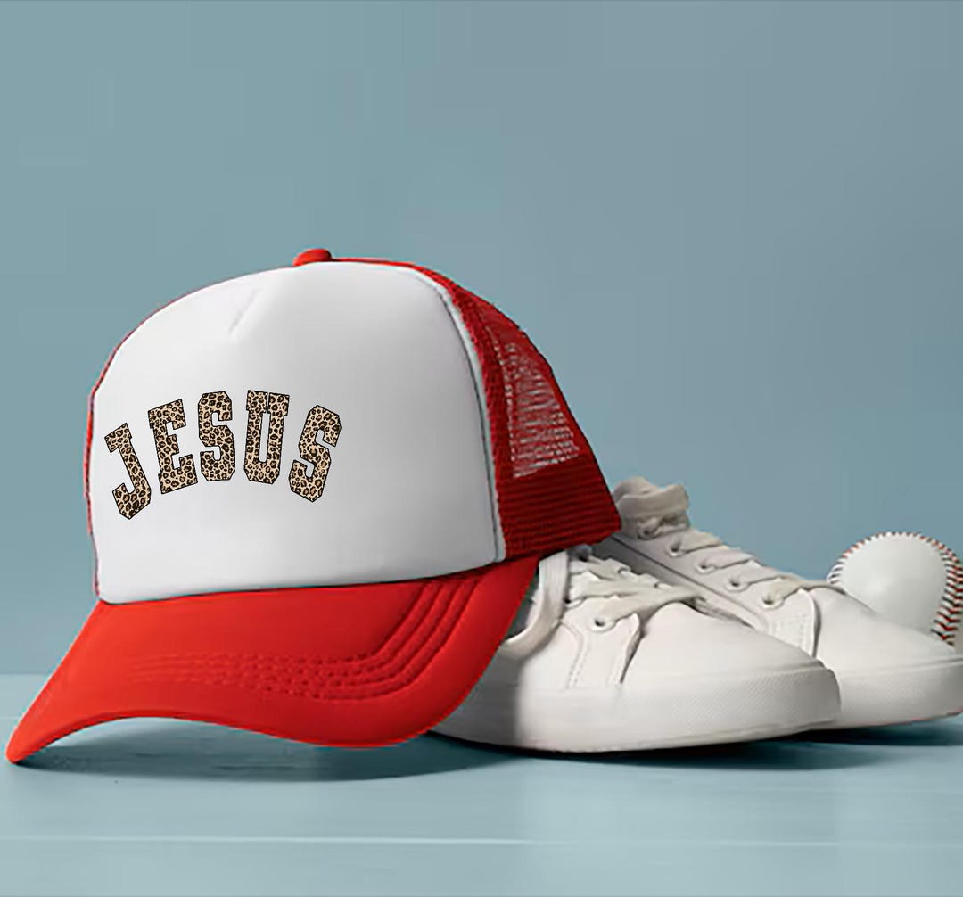 Leopard Jesus Foam Mesh-back Cap, Cute Jesus Christ Cap, Leopard Jesus ...