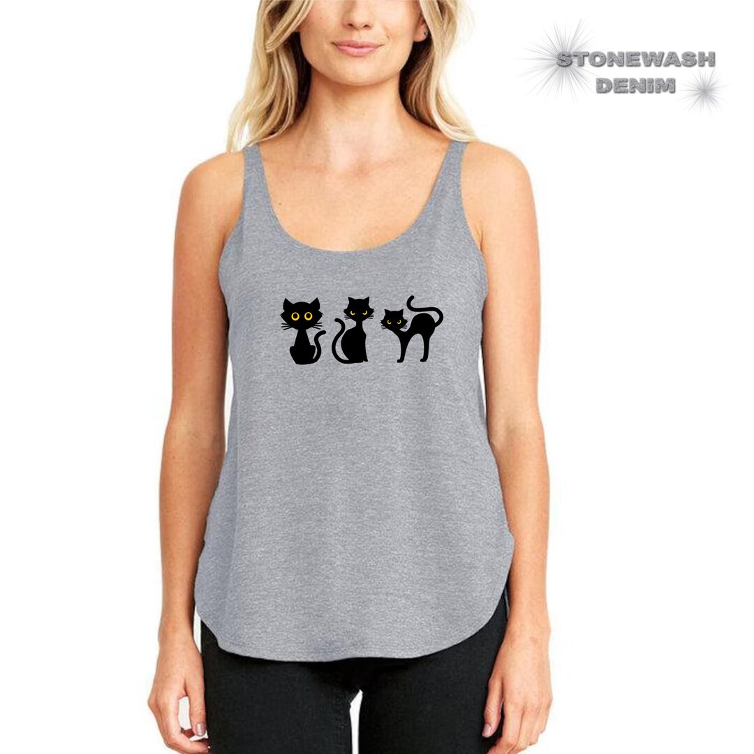 Black Cats Tank Top, Cat Mom Top, Cute Cat Lover Top, Gift for Cat ...