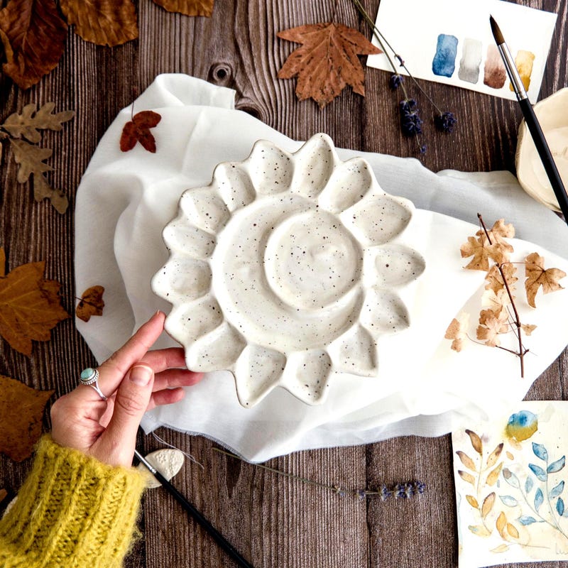 Ceramic Moon Paint Tray - Etsy