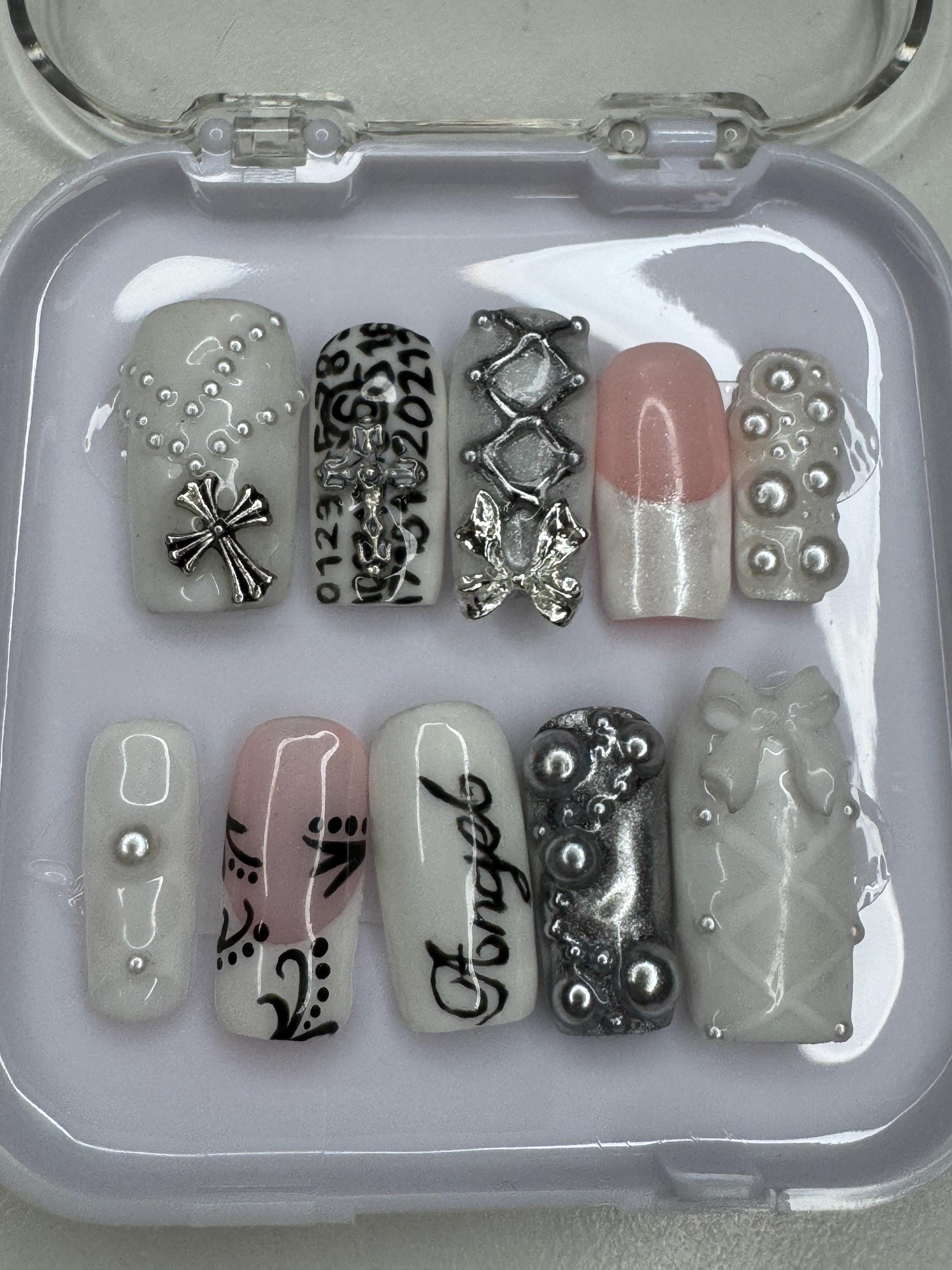 Chromed Angel Nails - Etsy