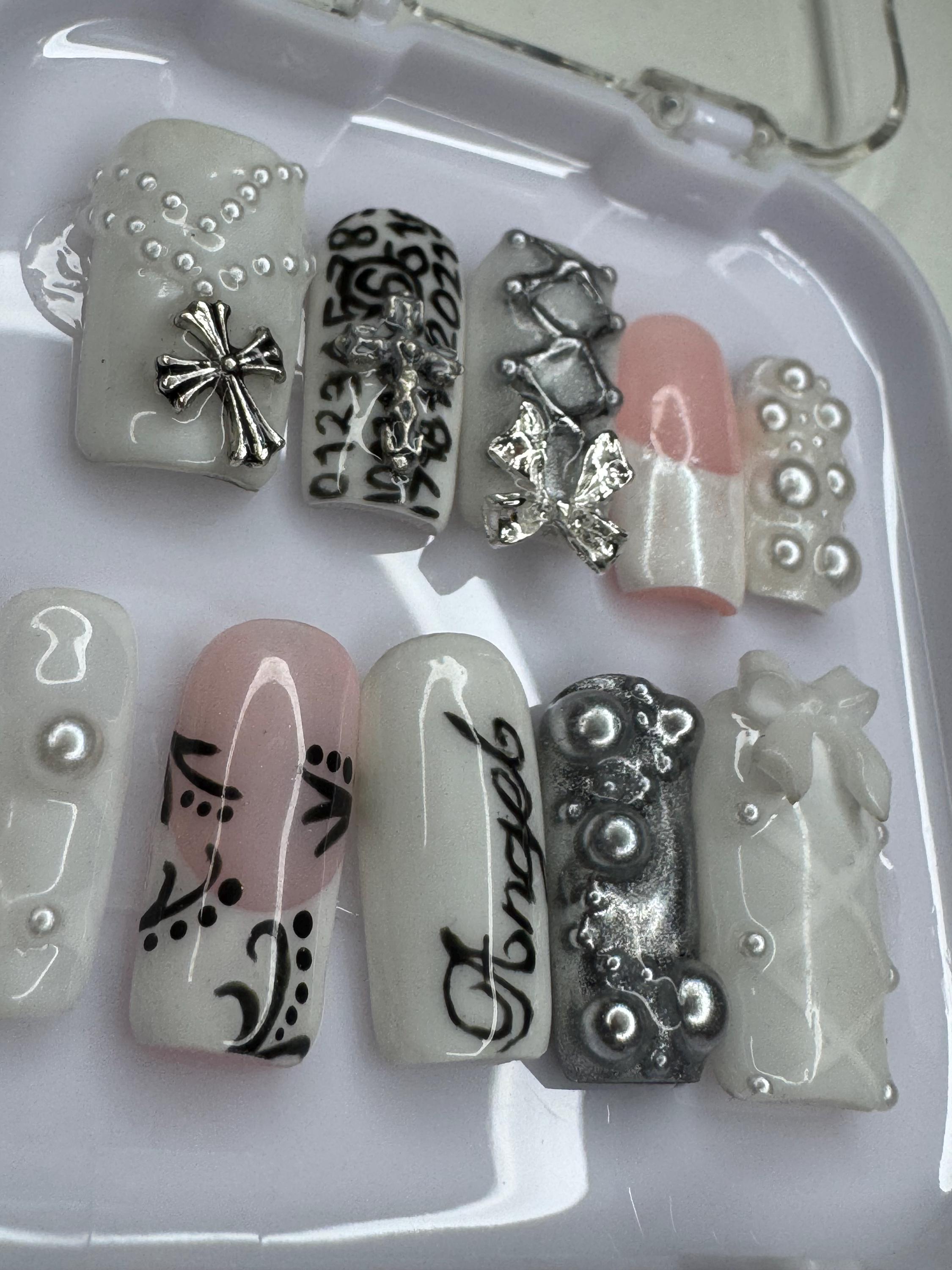Chromed Angel Nails - Etsy