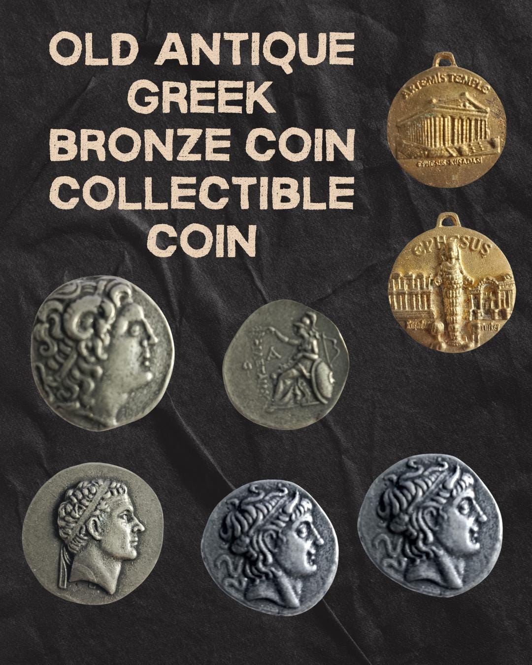 Replica Ancient Greek & Ephesus Ancienty City Minted Coins, Bronze ...