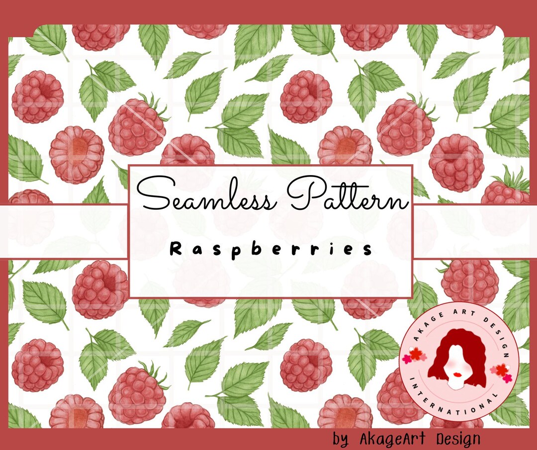 Seamless Pattern, Raspberries Design, Png, Jpg, Digital Download ...