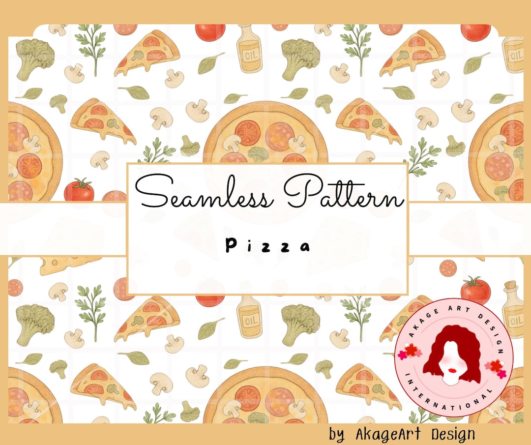 Seamless Pattern, Pizza Design, Png, Jpg, Digital Download, Watercolour ...
