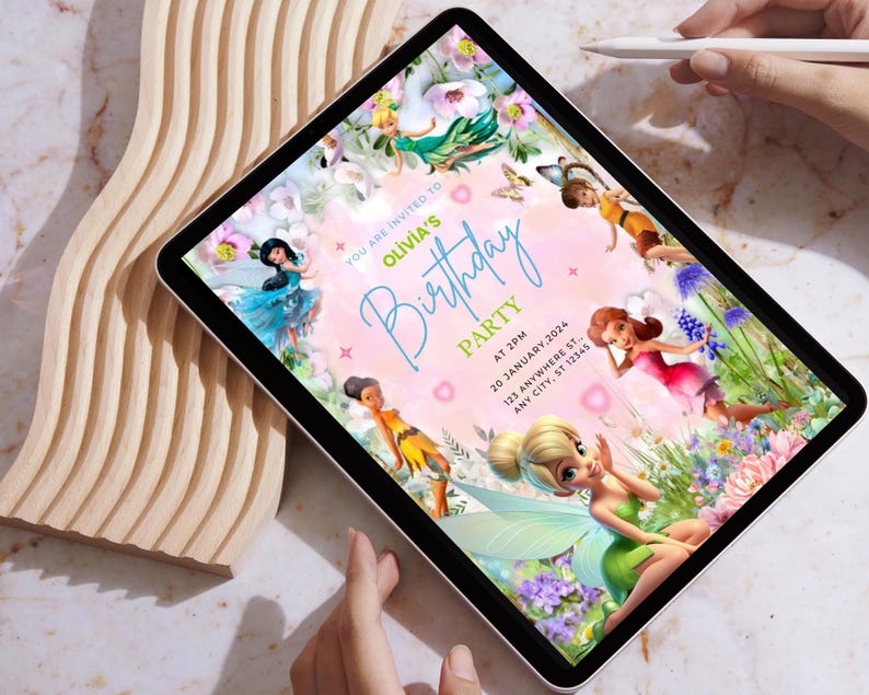 Editable Tinkerbell Birthday Invitation, Fairy Tinkbell Birthday Party ...