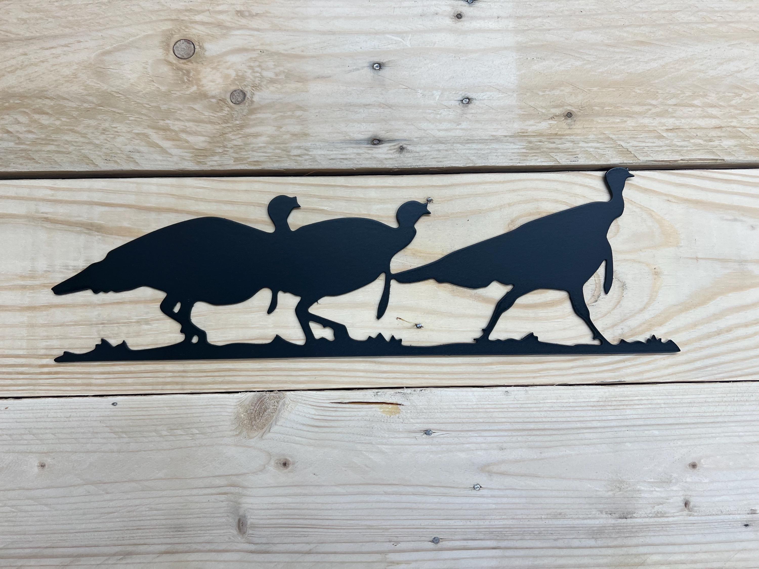 Turkeys in a Row Metal Sign Art Outdoor Sign Black Metal Rustic - Etsy