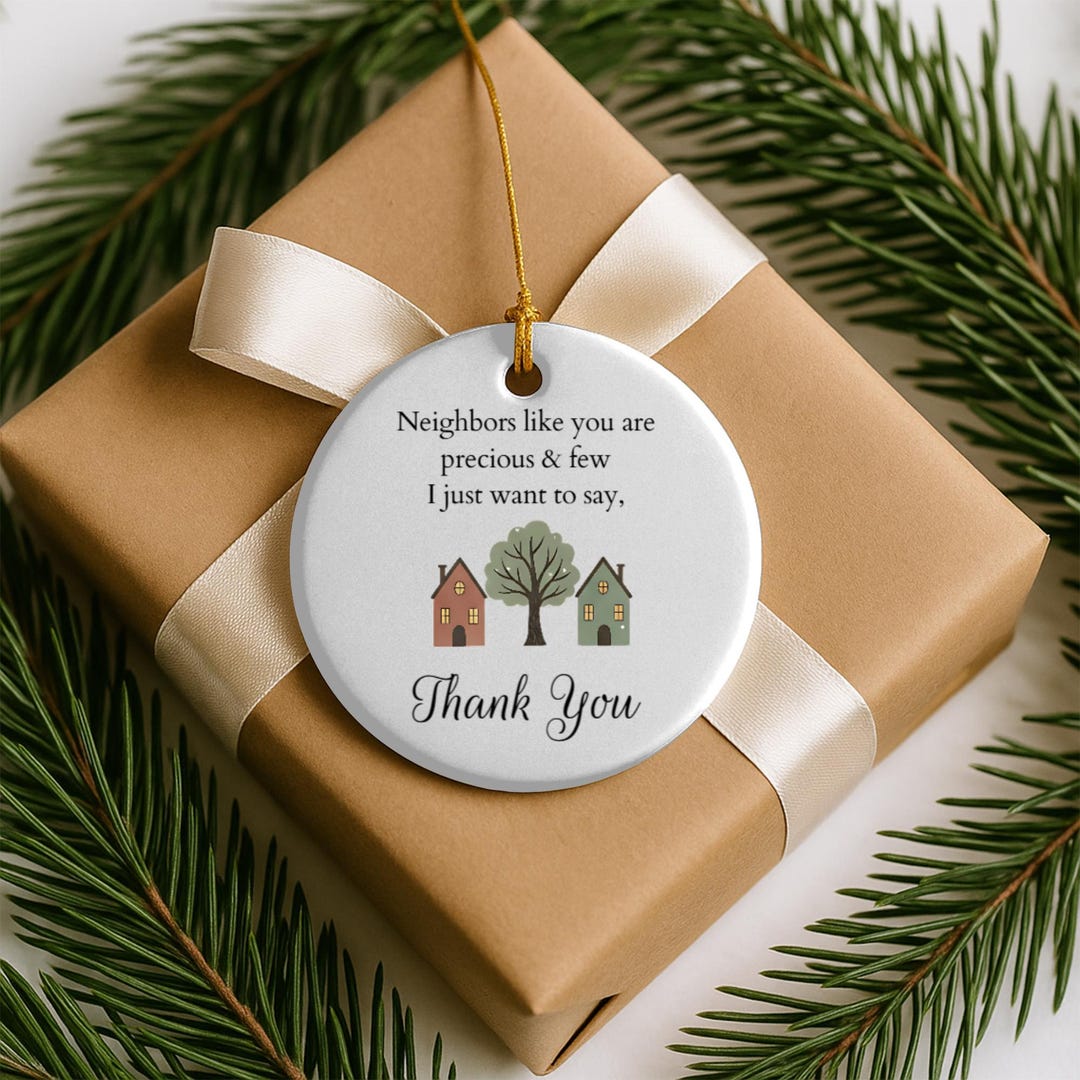 Neighbor Gift Christmas Ornament, Heart Thank You Keepsake, Neighbor ...