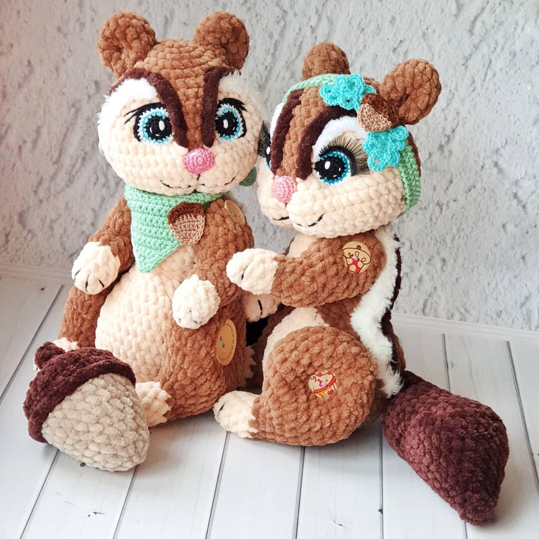 Chipmunks Chuck & Lessie Amigurumi Crochet Pattern - PDF Digital ...
