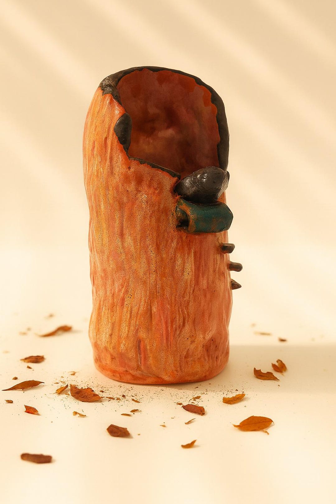 Handmade Ceramic Tree Trunk Vase: Rustic Woodland Bird Sculpture - Etsy