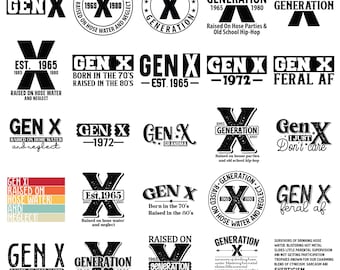 Gen X SVG Bundle, Generation X PNG Bundle, Retro Gen X Shirt, Raised on ...