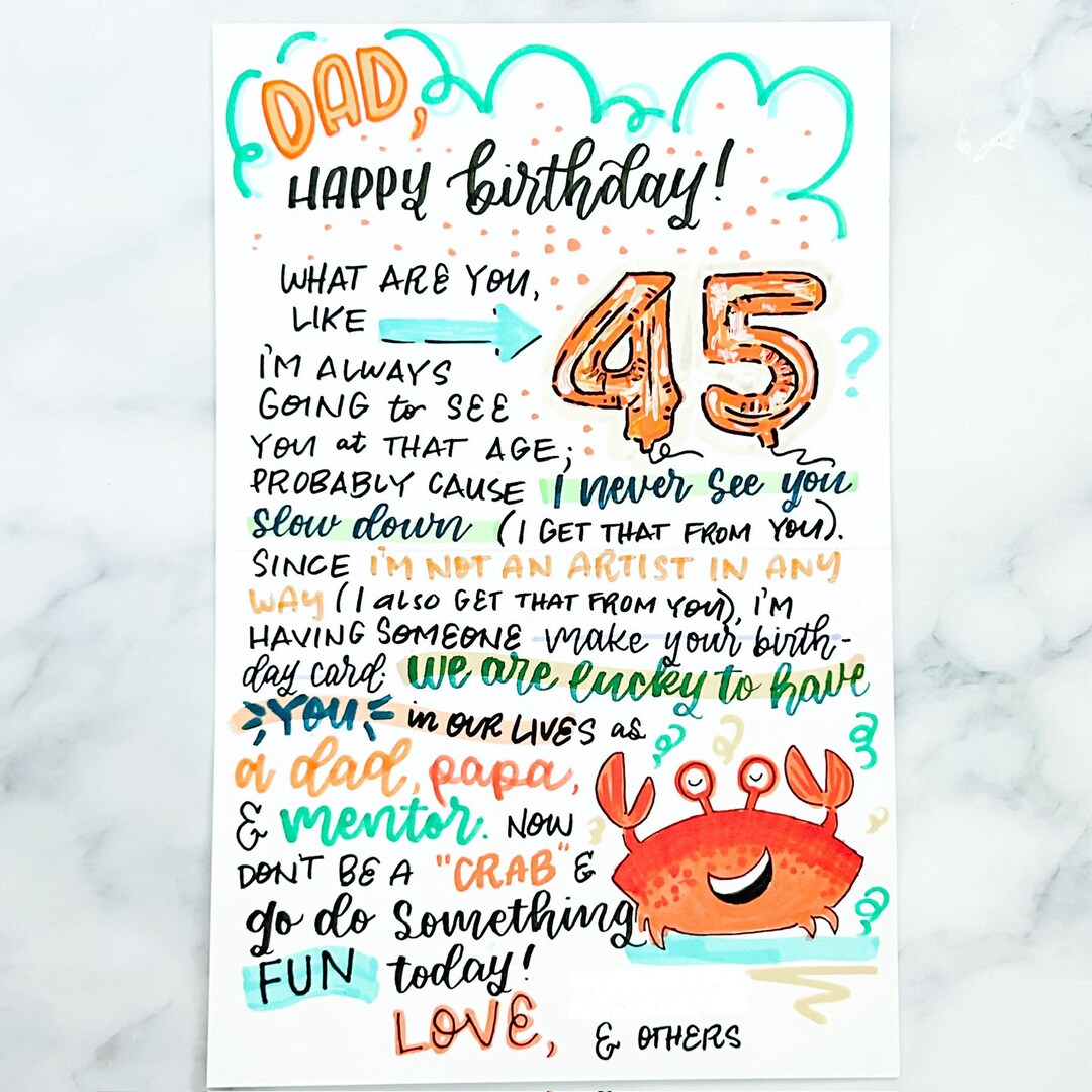 Handwritten Birthday Card Personalized in Your Chosen Style and Color ...