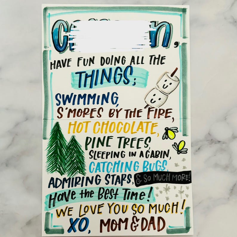 Camp Happy Mail Custom Card for Campers Custom Message and Colors - Etsy