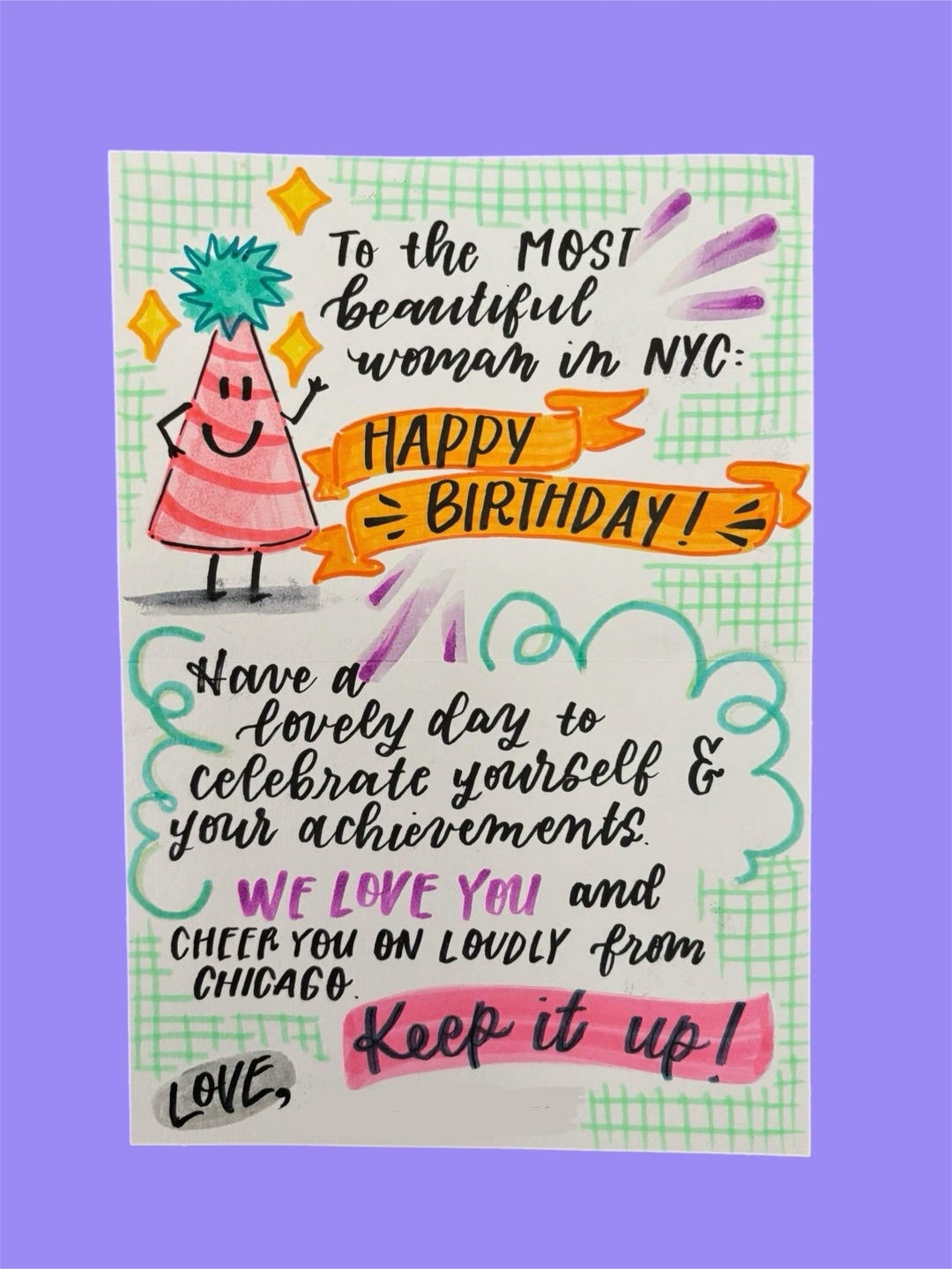 Custom Greeting Card Handwritten Birthday Note Personalized in Your ...