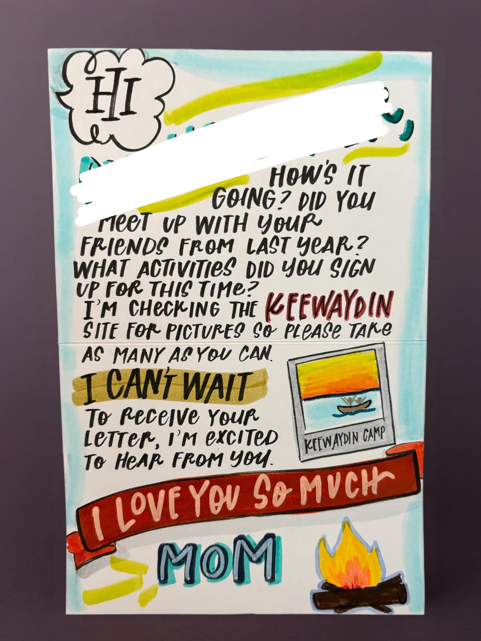 Happy Mail Custom Card for Campers Custom Message and Colors - Etsy