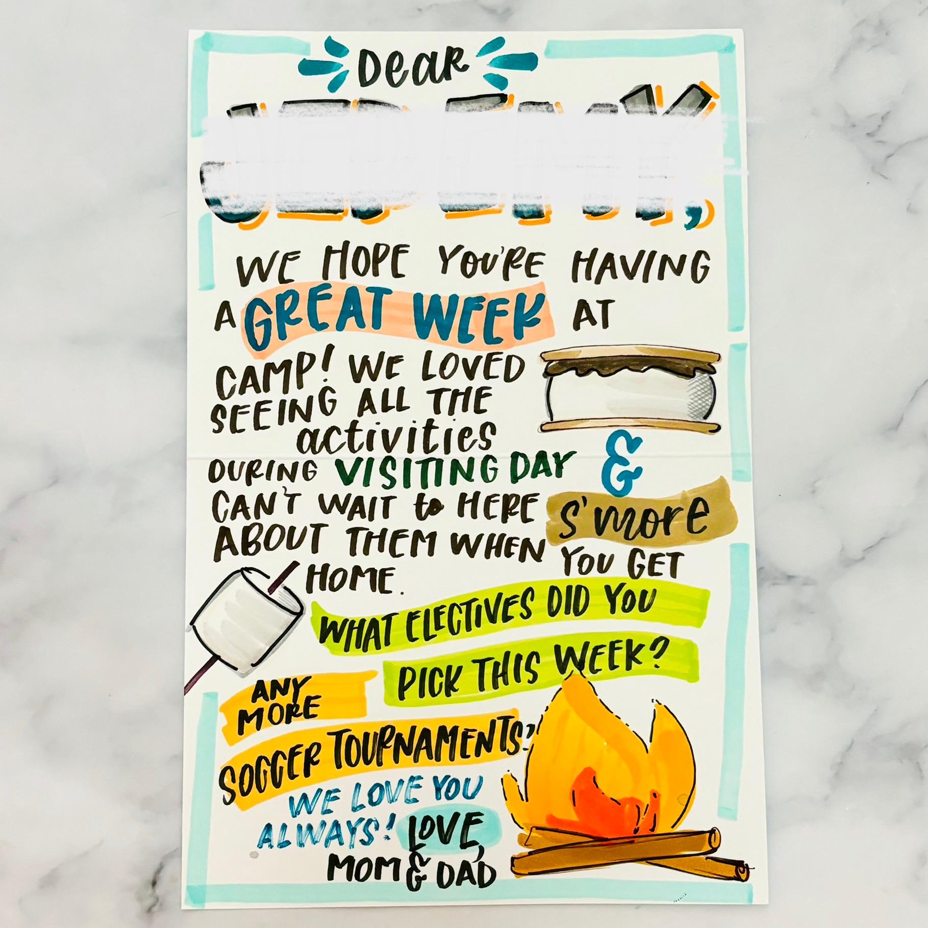 Camp Happy Mail Custom Card for Campers Custom Message and Colors - Etsy