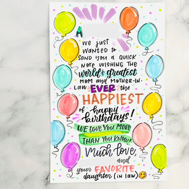 Happy Birthday Card Handwritten With Your Personalized Message - Etsy