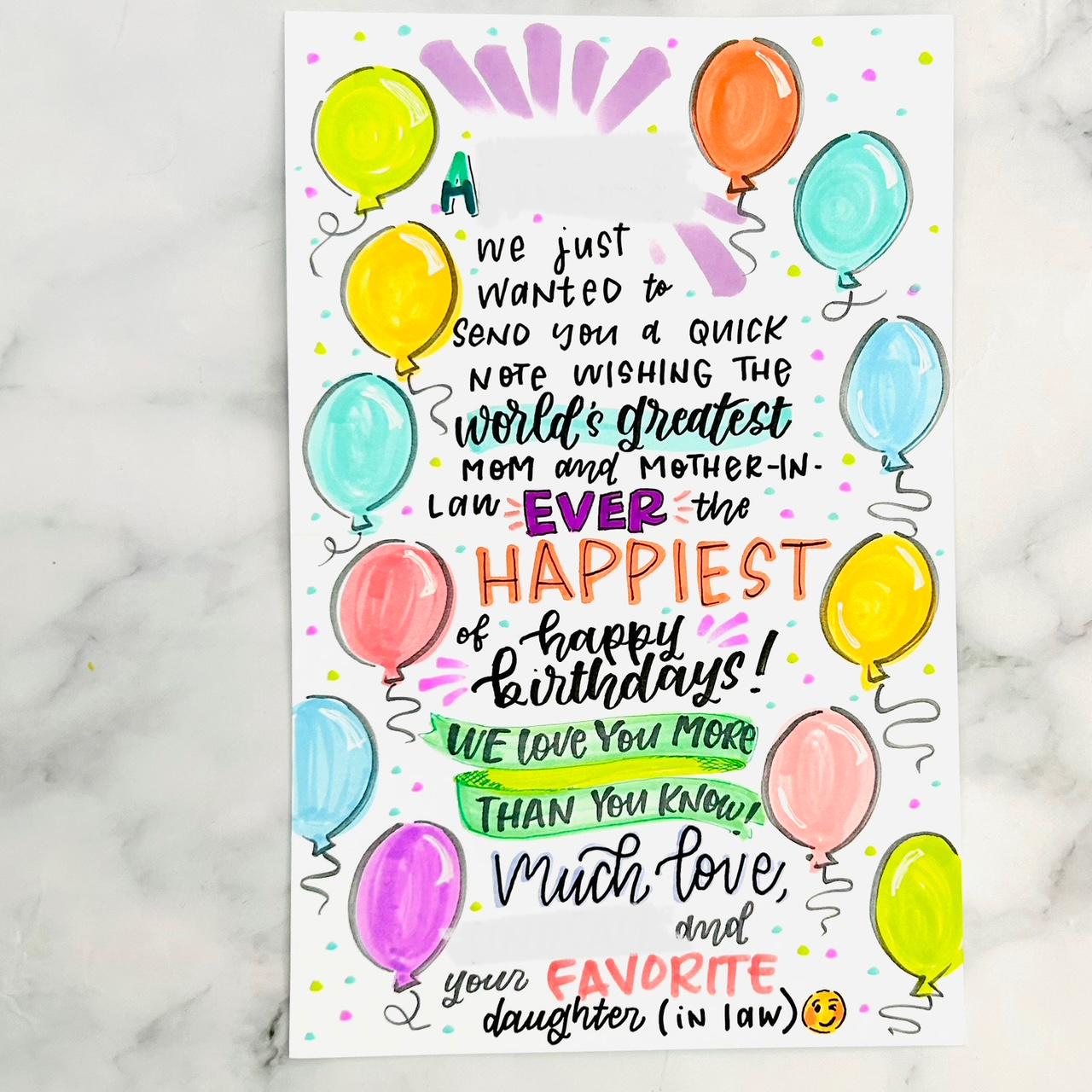 Happy Birthday Card Handwritten With Your Personalized Message - Etsy