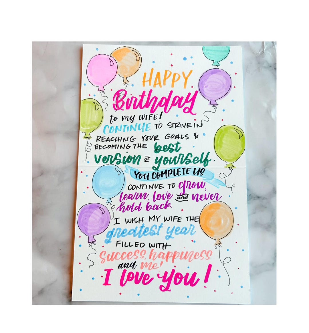 Handwritten Birthday Card Personalized in Your Chosen Style and Color ...
