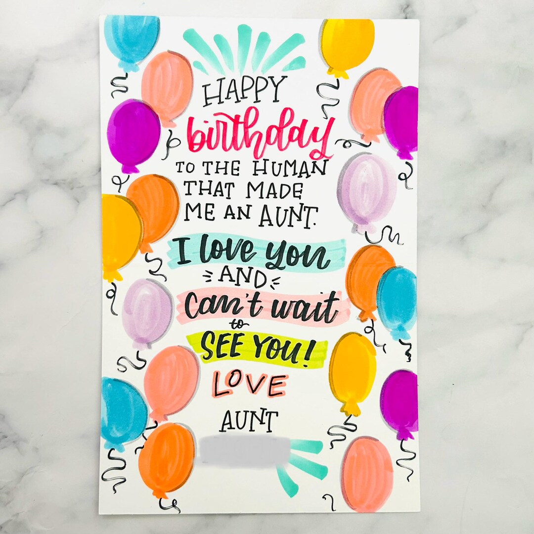 Happy Birthday Card Handwritten With Your Personalized Message - Etsy