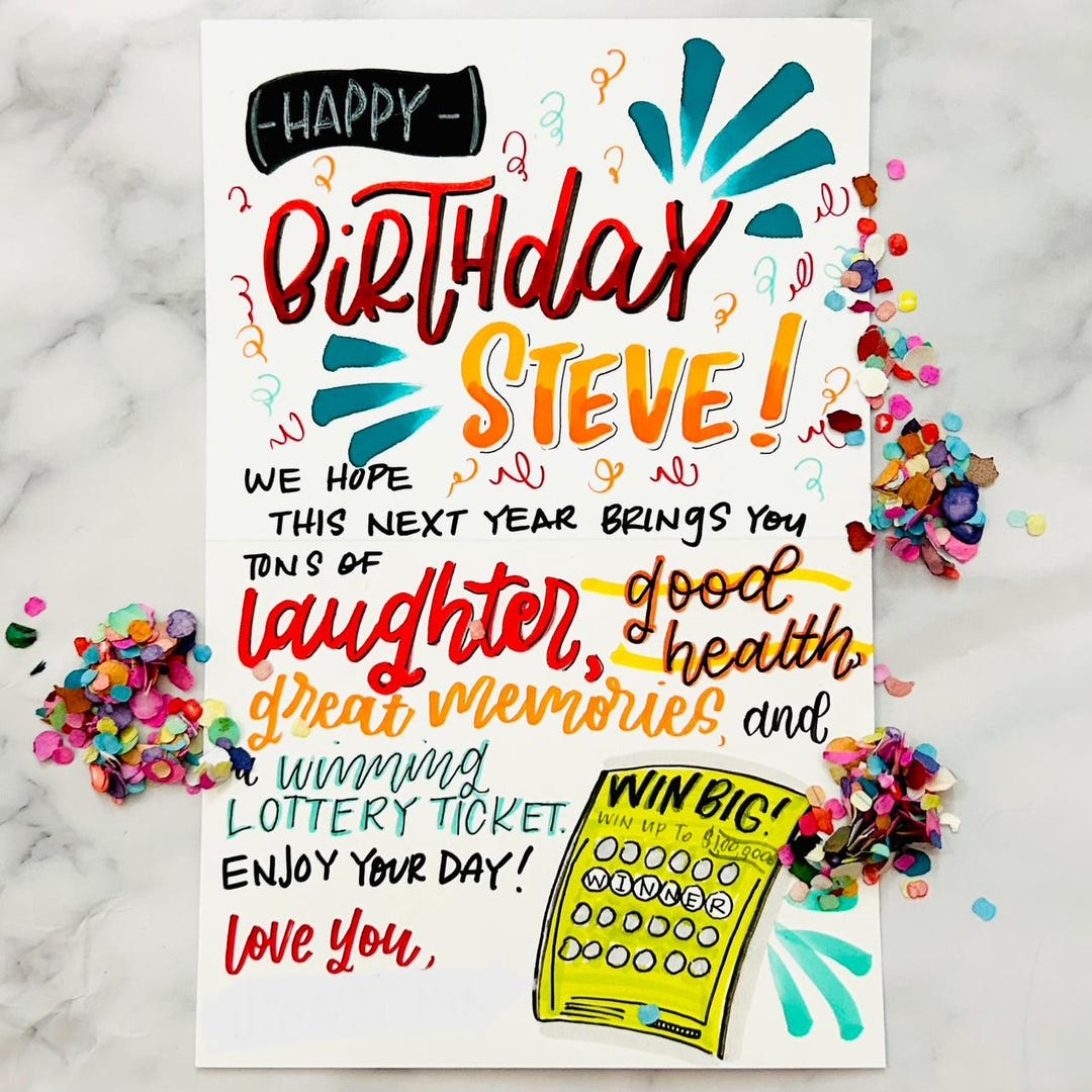 Handwritten Birthday Card Personalized in Your Chosen Style and Color ...