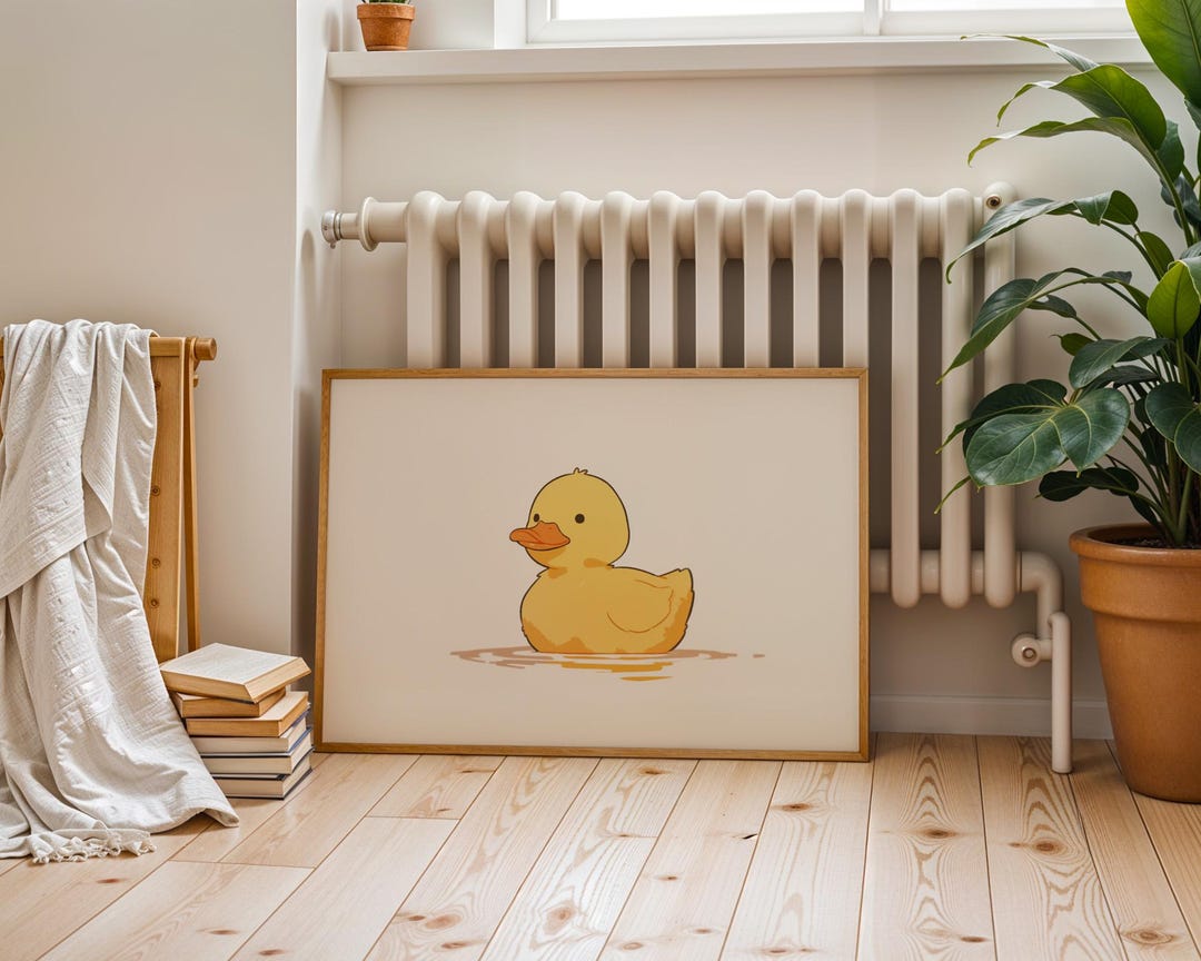 Minimalist Cute Baby Rubber Ducky Wall Art | Printable Home, Kitchen ...