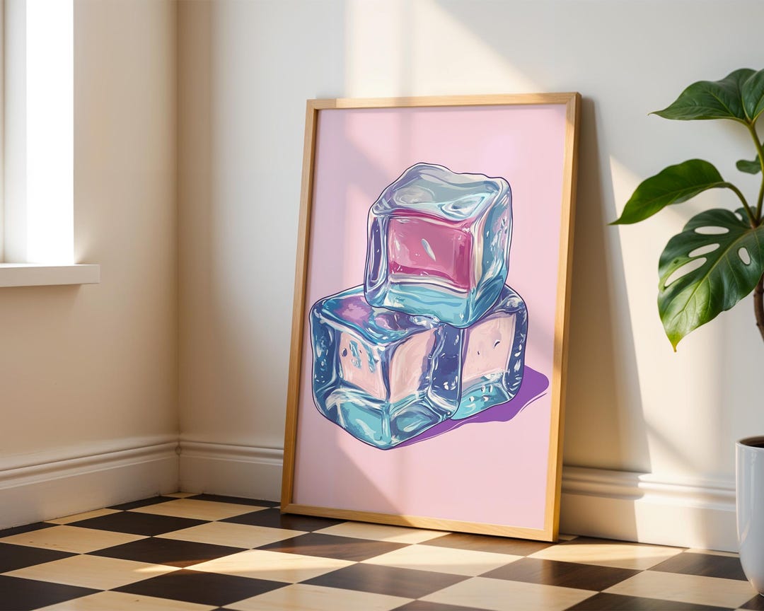 Ice Cube Aesthetic Poster - Printable Wall Art for Home & Kitchen ...