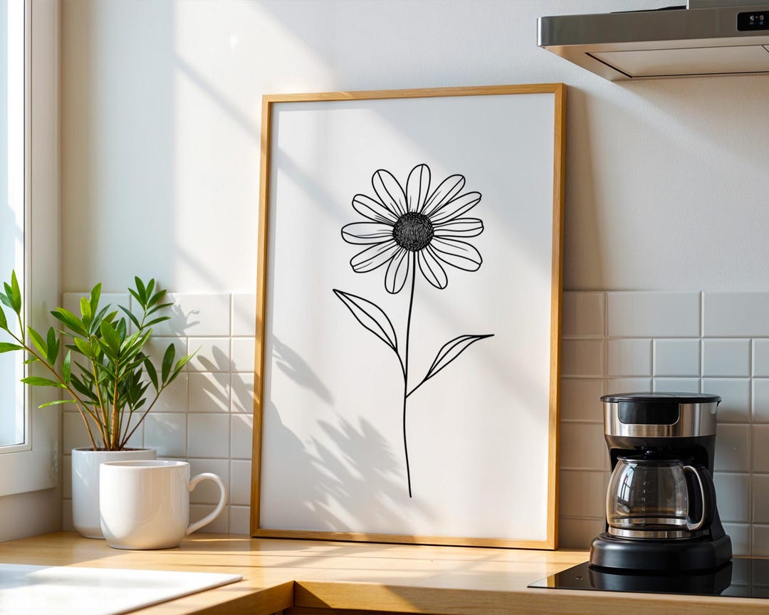 Daisy Flower Poster - Printable Wall Art for Home & Kitchen Decor ...