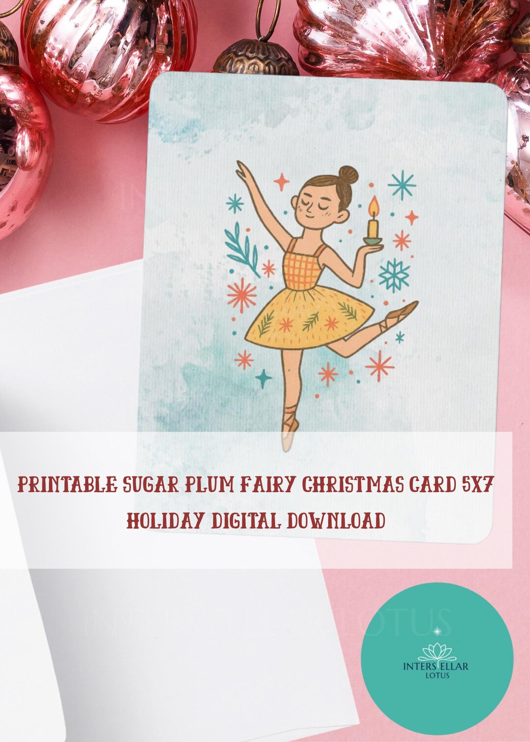 Sugar Plum Fairy Christmas Cards - Ballerina Holiday Printables ...