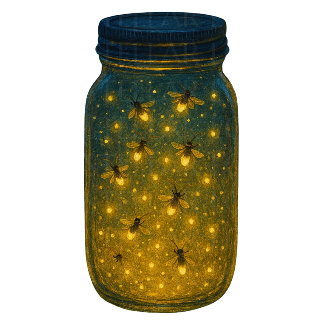 Firefly Jar PNG – Whimsical Mason Jar Fireflies Clipart for Shirts ...