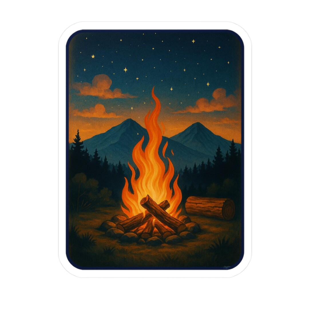 Campfire Vinyl Decals - Boho Stickers for Home Decor, Wall Art, Laptop ...