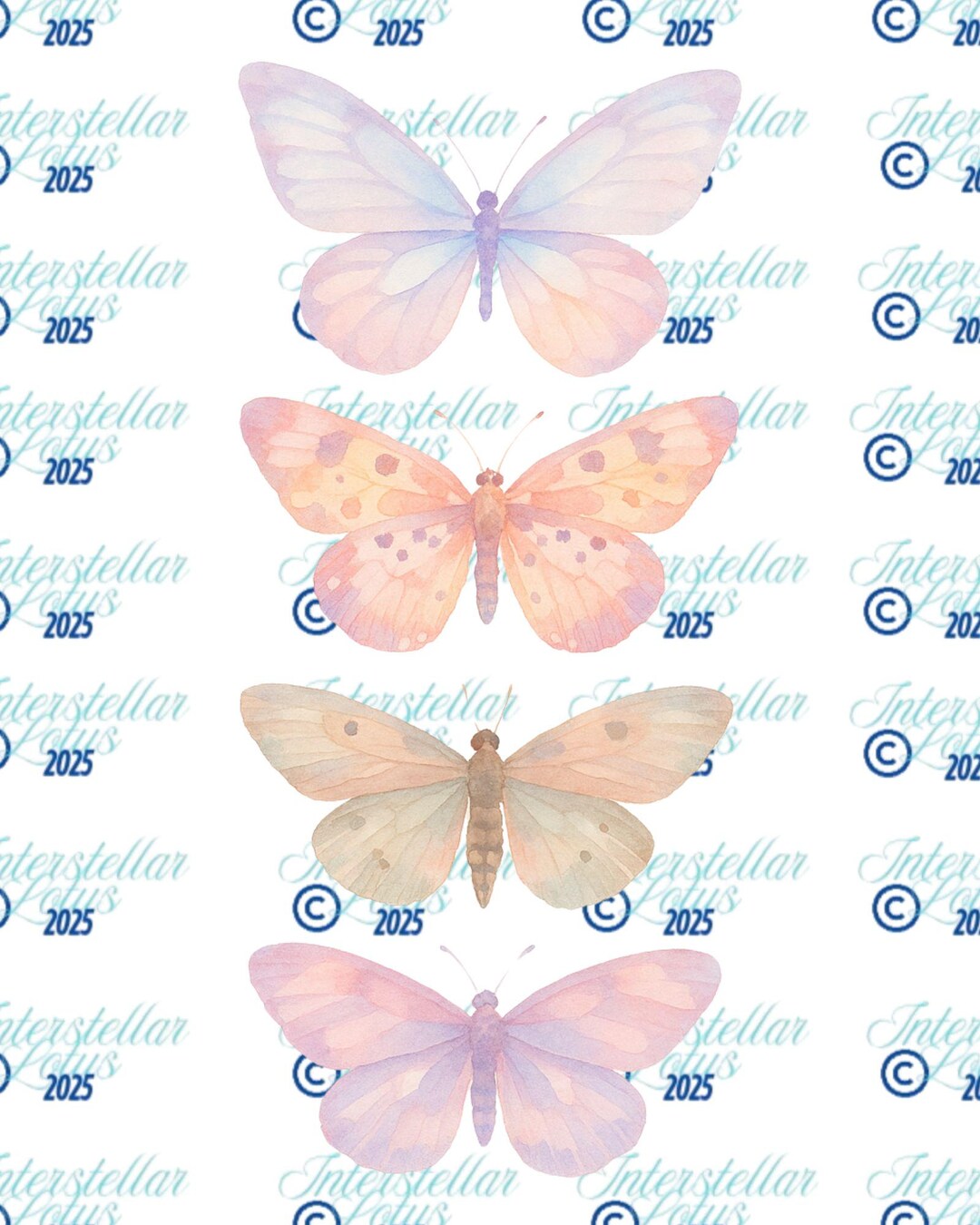 Pink Pastel Butterflies – Digital Download Printable - Etsy