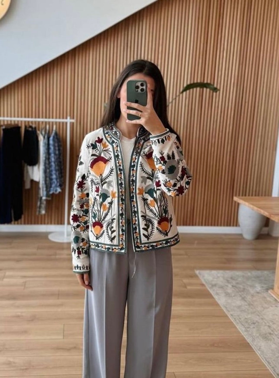 Embroidered Floral Summer Boho Jacket for Women, High Quality Suzani ...