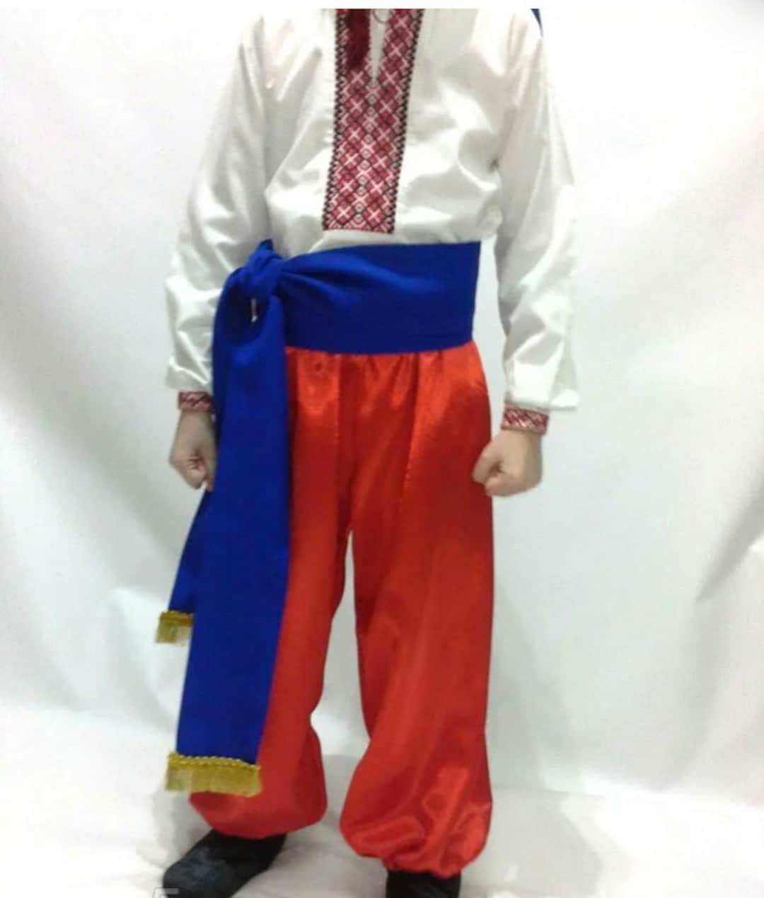 Adult Ukrainian Cossack Pants, Red Sharovary for Men, Ukrainian Folk ...